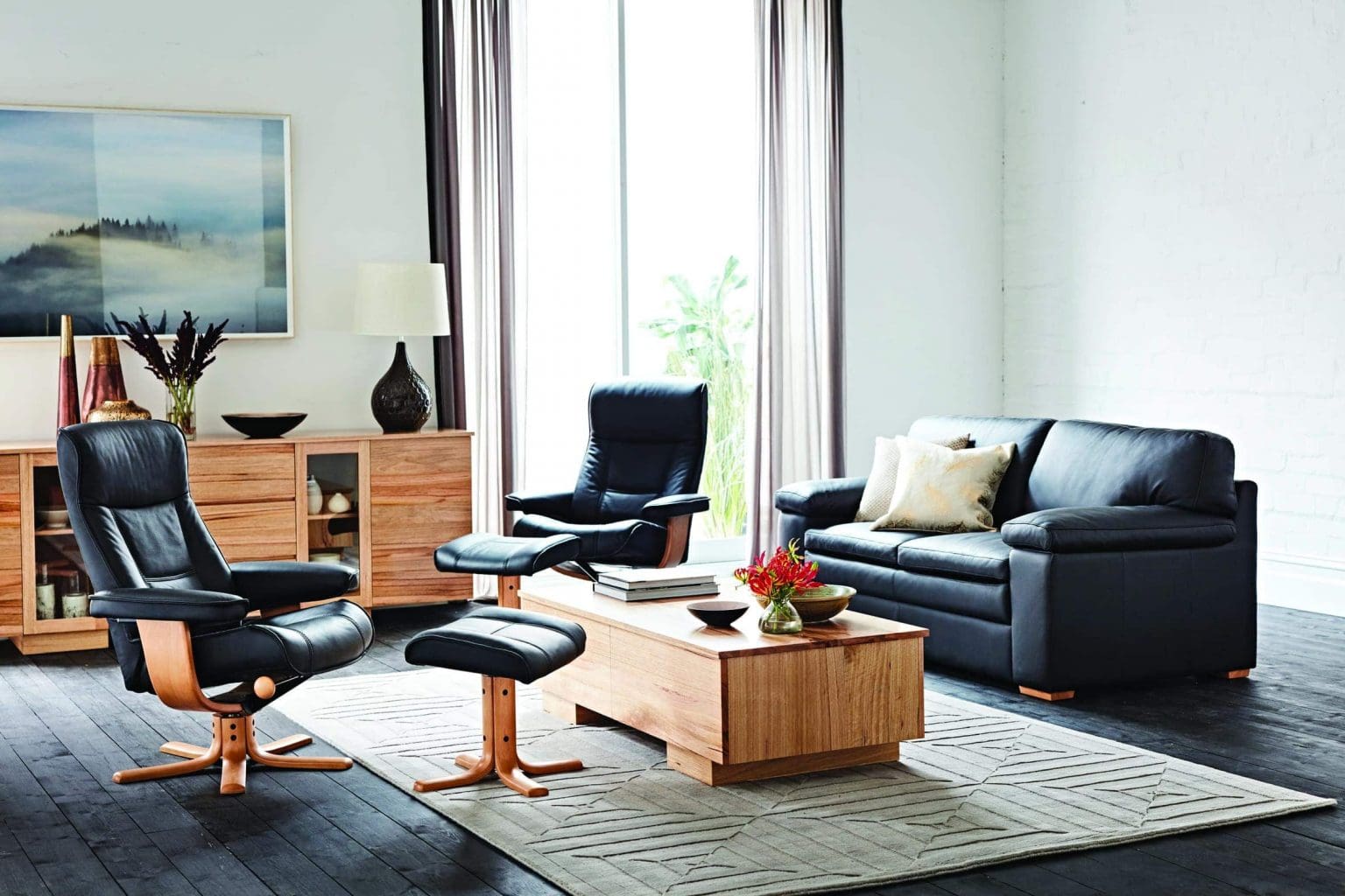 Leather Lounge Suites - Layback Living